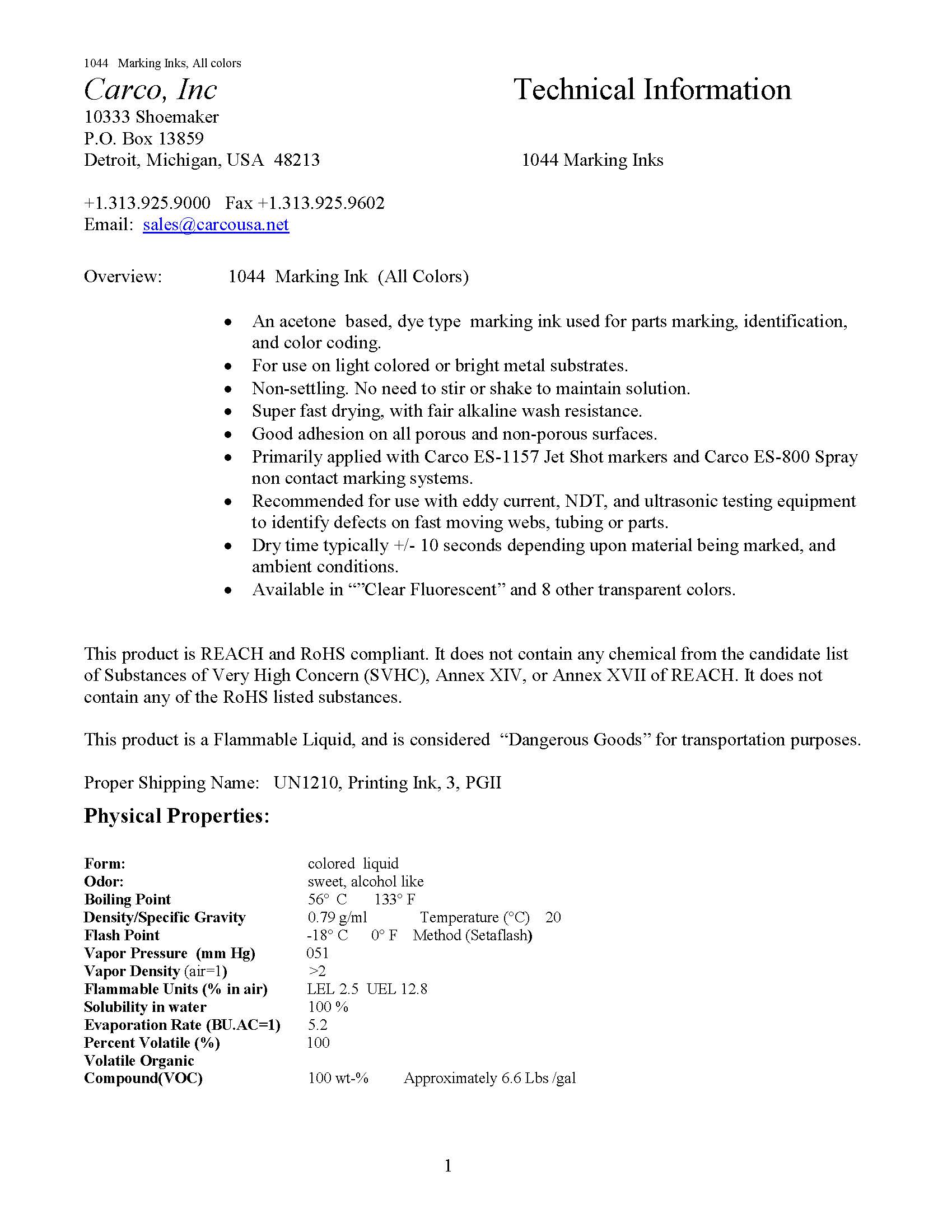 Technical Data Sheets (TDS) Archives - Page 2 of 2 - Carco, Inc.
